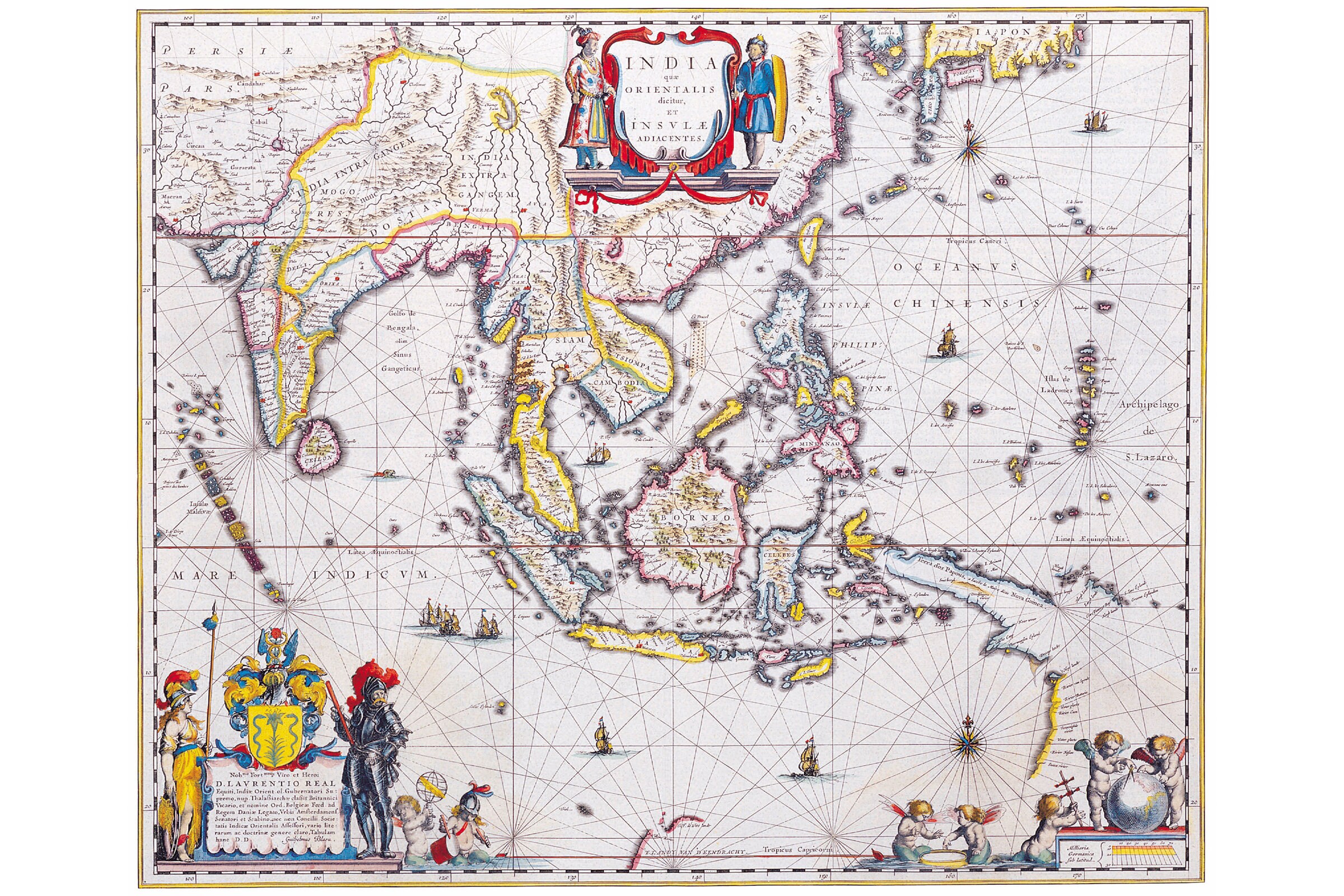 South East Asia Stunning Historic Map by Willem Blaeu Ca.1650 | Etsy