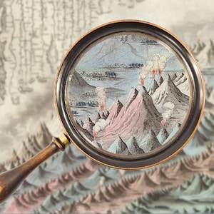 Antique Map A Combined View of Mountains & Rivers in the World by ...