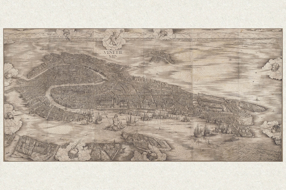 View of Venice by Jacopo De' Barbari, 1500 - First Known Bird's Eye Map ...