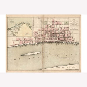 Map of Philadelphia From 1776 Survey Antique Map Printed to - Etsy
