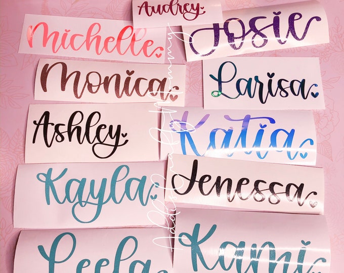 Personalized Name Decal Custom Name Decal Handlettered - Etsy
