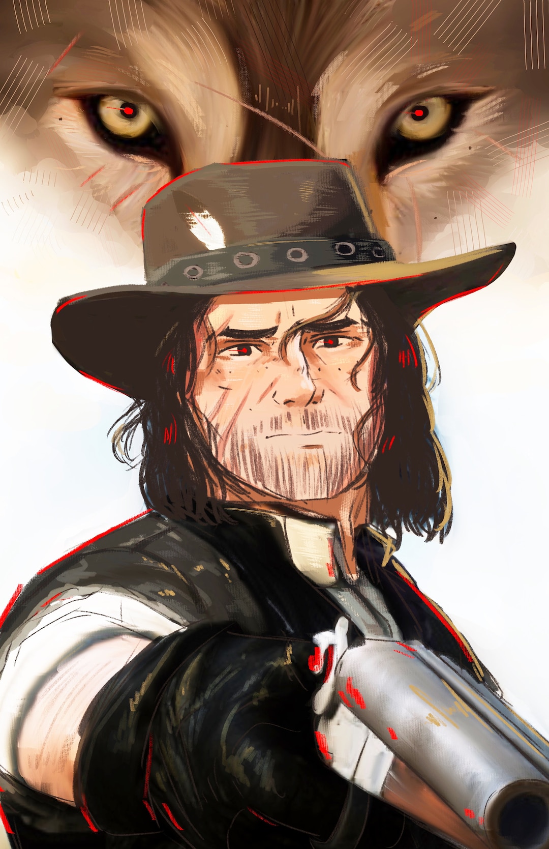 John Marston Wolf Red Dead Redemption Print - Etsy