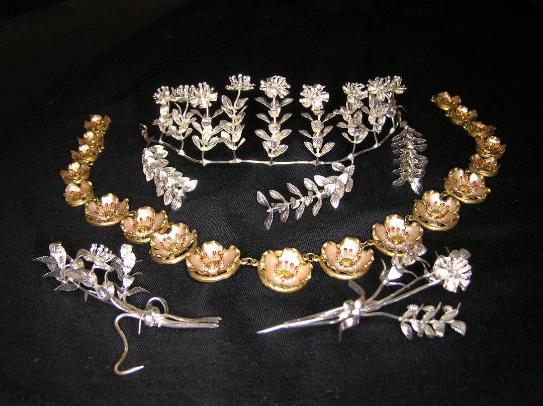Vintage German, Silver Floral Bridal Myrtle, Tiara - Etsy