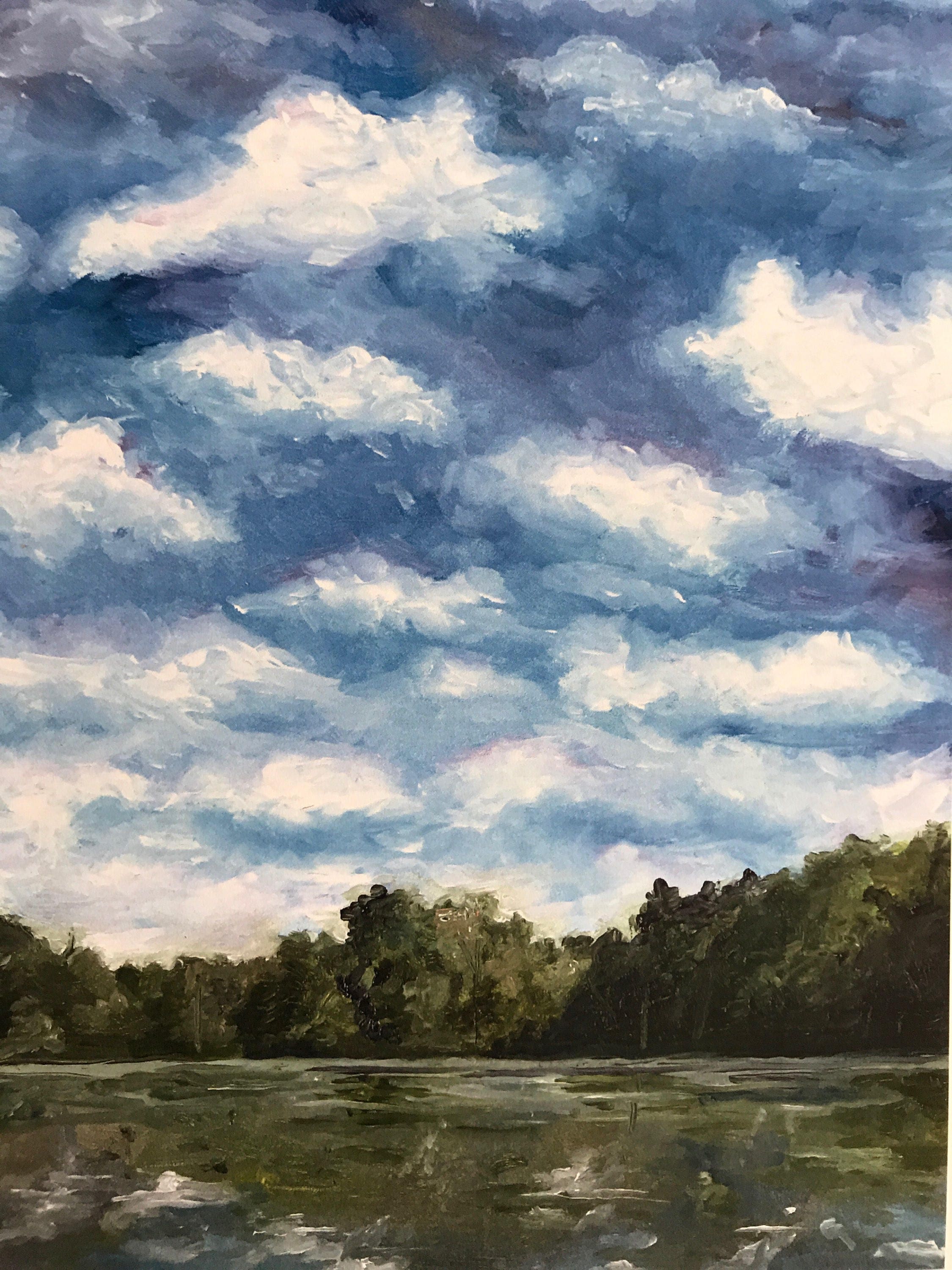 Clouds. Print of Original Painting. Cloud Painting Sky | Etsy