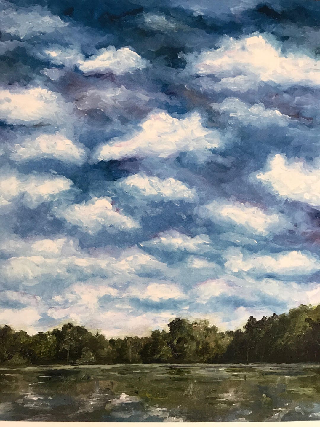 Clouds. Print of Original Painting. Cloud Painting, Sky Painting ...