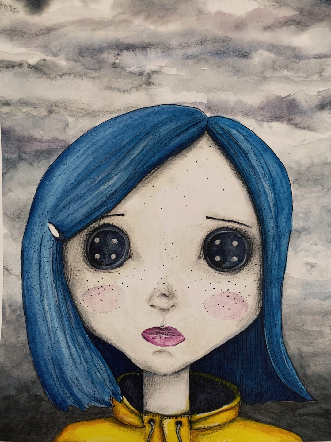 Button Eyes. Print of Original. - Etsy