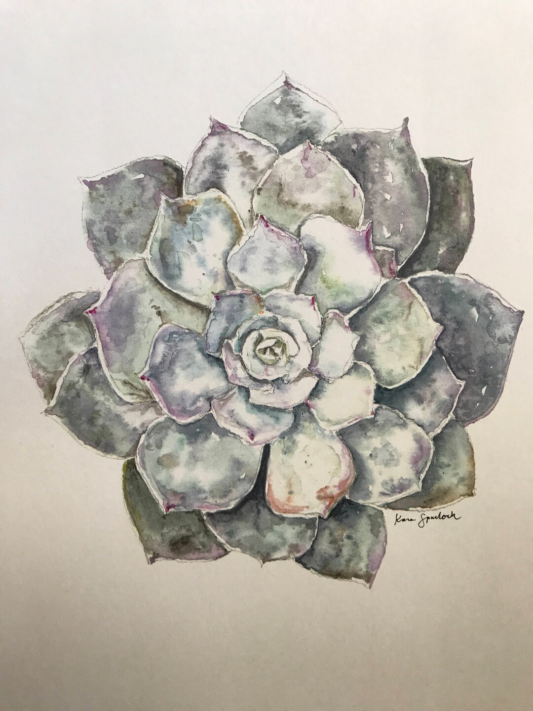 Succulent Watercolor. Print of Original Work. Succulent Painting ...