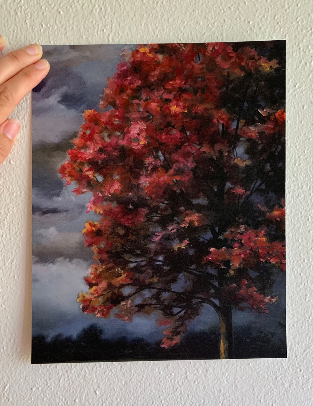 Red Tree. Print of Original Oil Painting. - Etsy