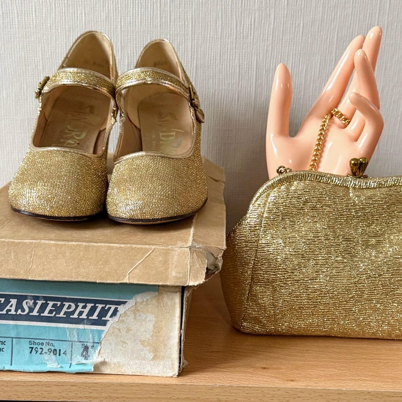 1960s Gold Wedding Shoes - Etsy UK