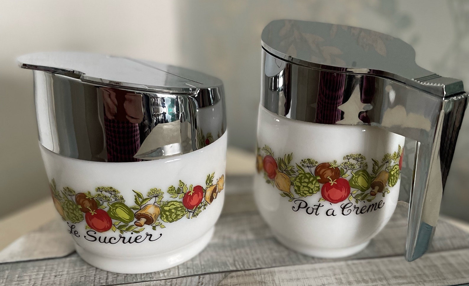 Vintage Gemco USA Milk Glass Set Pattern Spice of Life - Etsy