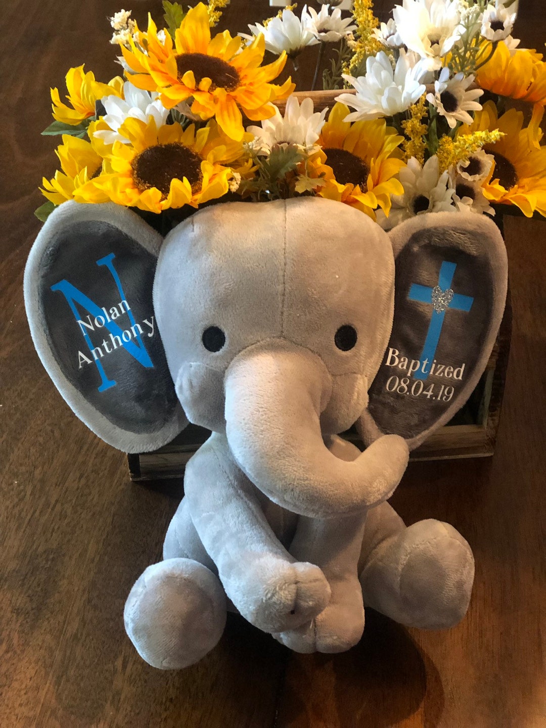 Baptism Gift / Stuffed Elephant / Christening Gift / Baptism Keepsake ...