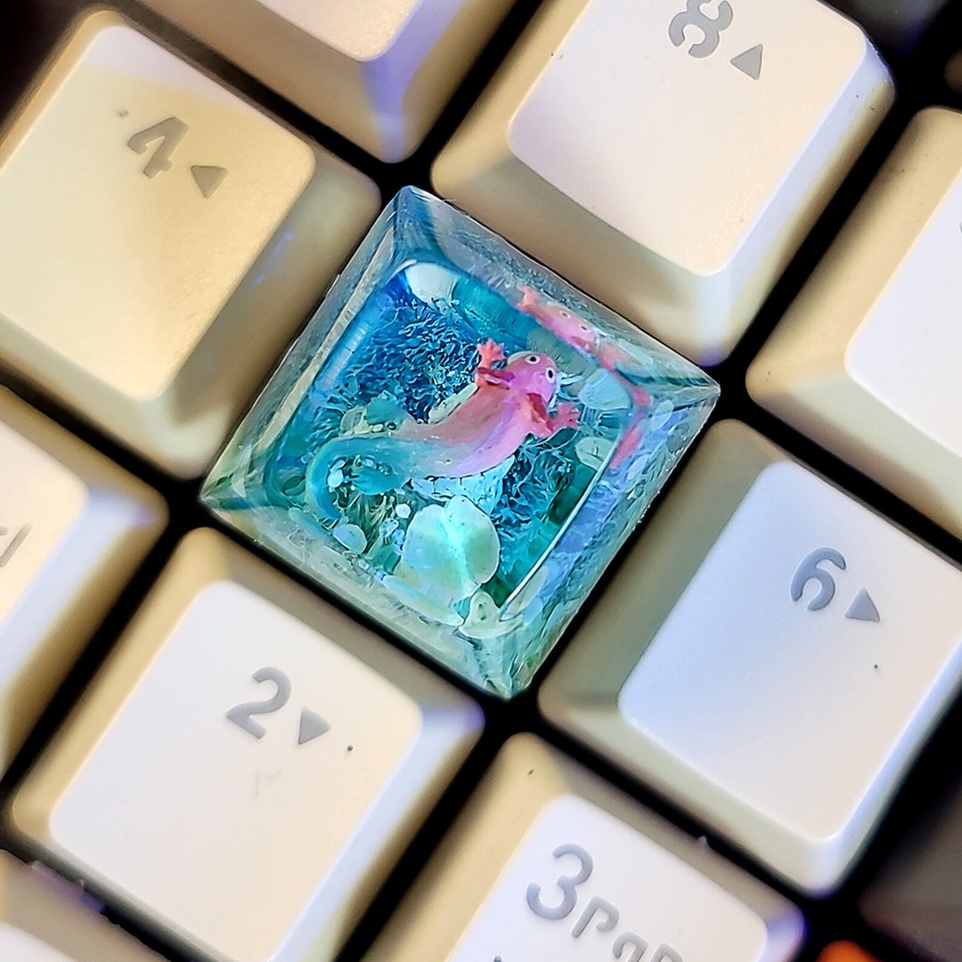 Colorful Axolotl Artisan Keycap for Cherry MX Keyboard, Minecraft ...