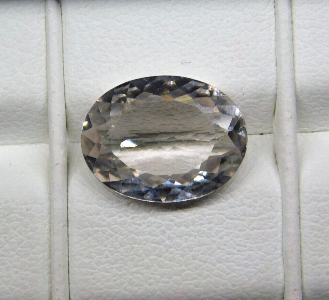 Natural Grey Color Tourmaline 3.70 Cts Faceted Oval Loose Tourmaline ...