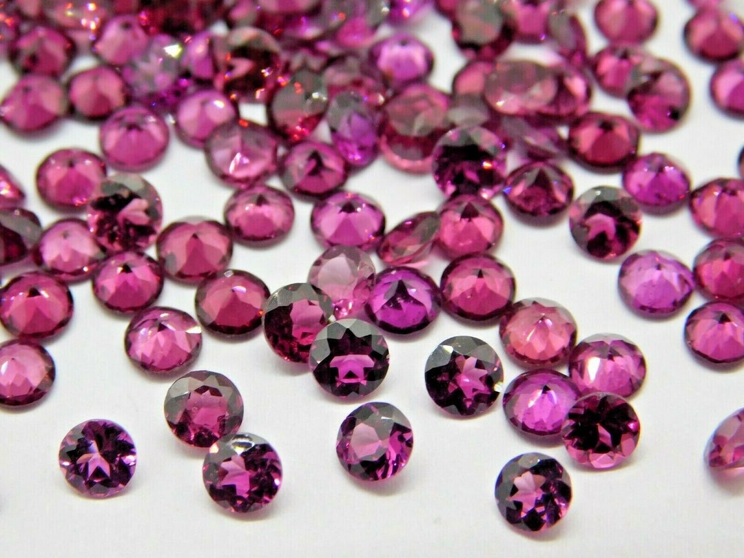 4 mm Coupe Ronde AAA + Grenat Rhodolite Violet Naturel 10 Pièces Vente ...