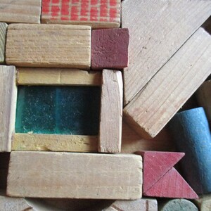 Set of Wooden Building Blocks, Original Wooden Box, 1920's, Well Loved ...