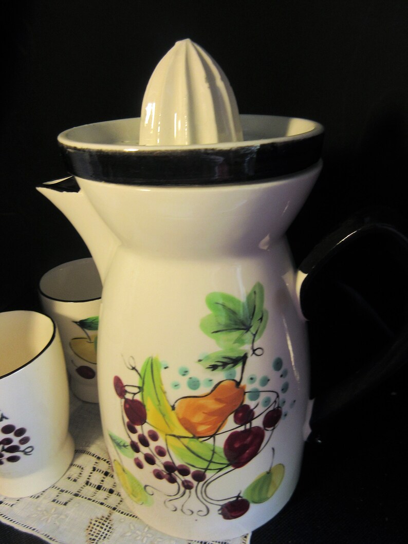 1950's Juice Set Ceramic Juicer Pitcher With 4 Juice - Etsy