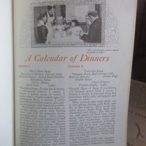 1917 Recipe Book, A Calendar of Dinner With 615 Recipes and the Story ...