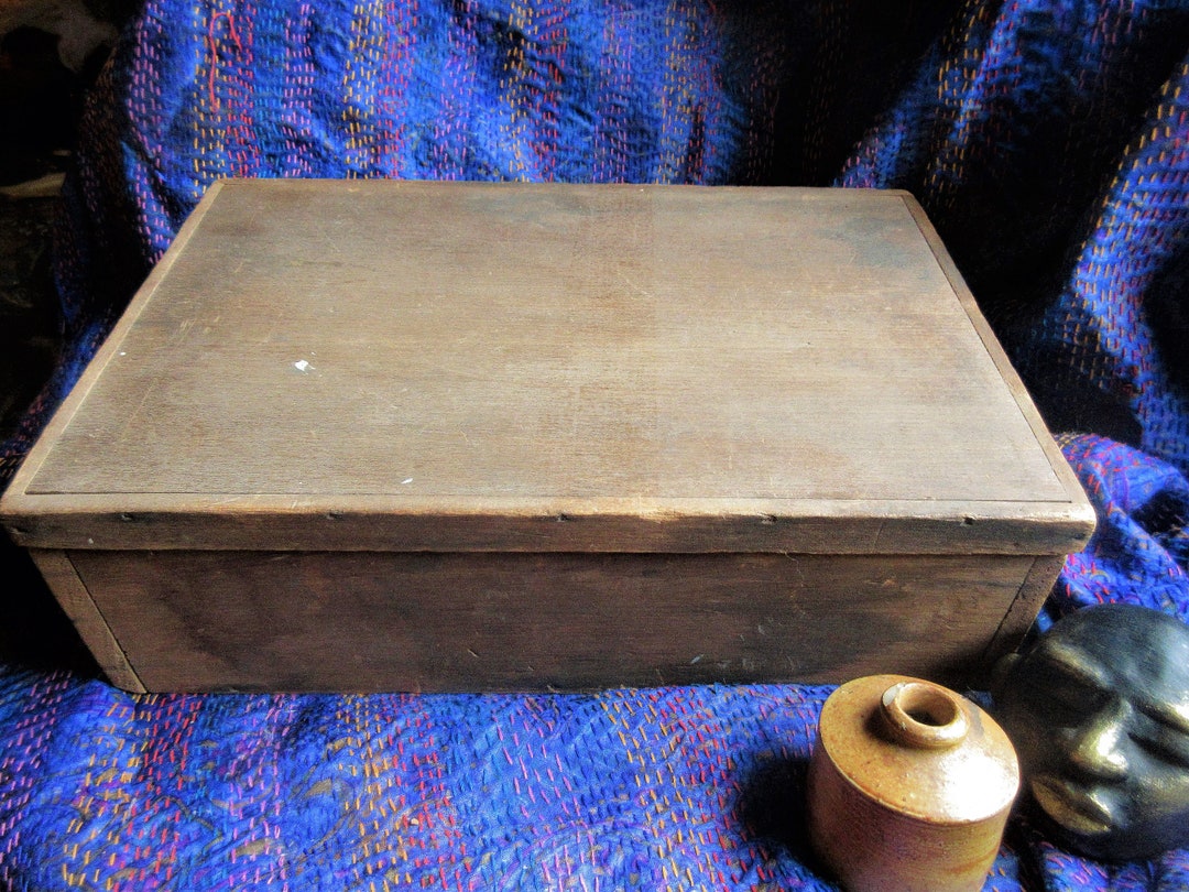 Antique Primitive Wooden Storage Box, Hand Made, 1800's Farmhouse ...
