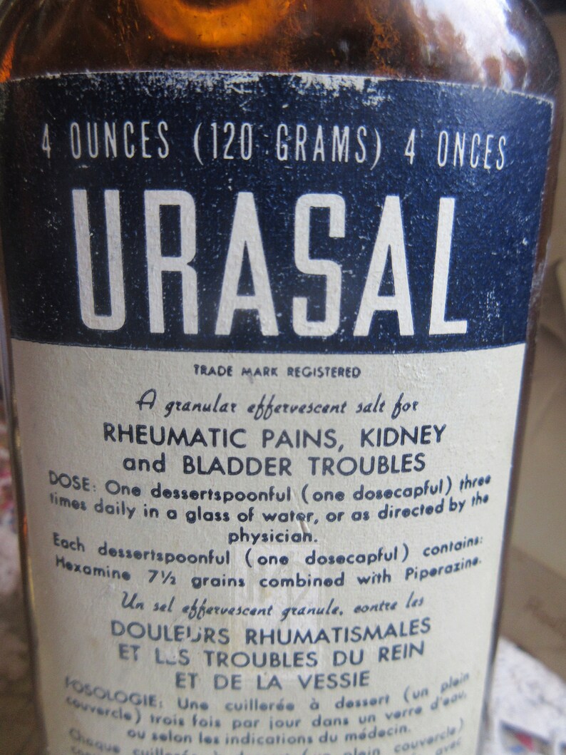 Antique Urasal Medicine Bottle Original Paper Label - Etsy
