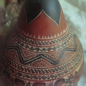Hand Carved Gourd, Latin American Design, Rhythm/shaker Instrument ...