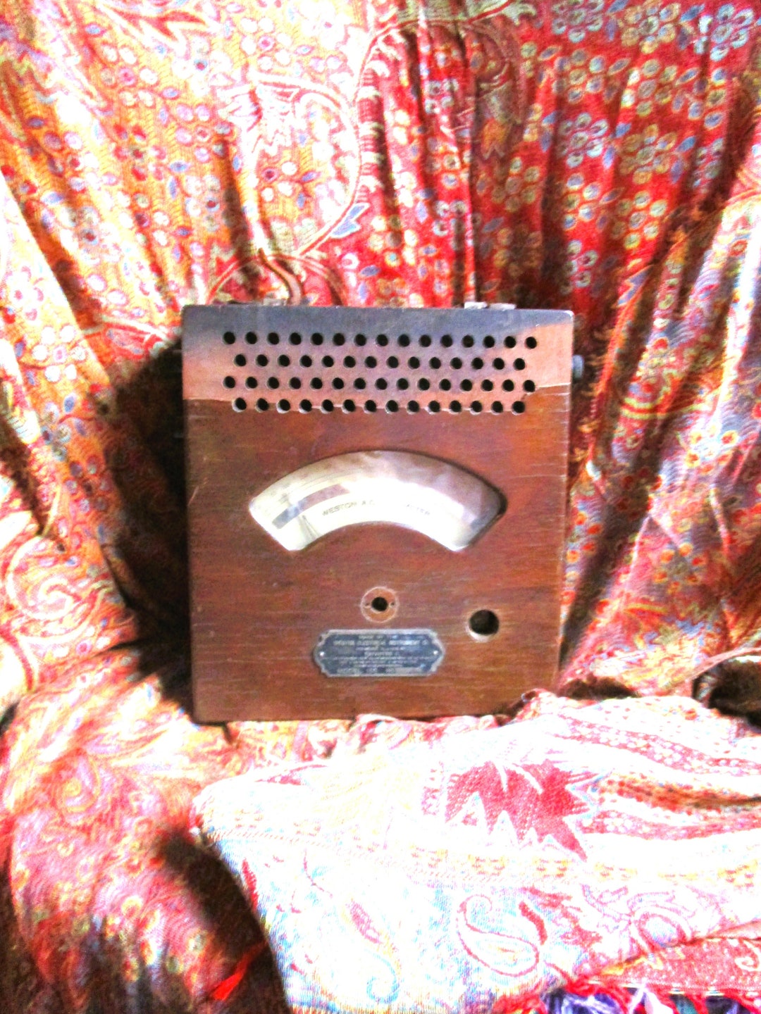 1898 Early AC Voltmeter, Wooden Box With Volt Reader Gauge, Drilled ...