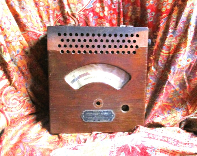 1898 Early AC Voltmeter, Wooden Box With Volt Reader Gauge, Drilled ...