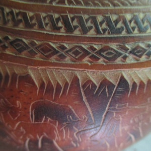 Hand Carved Gourd, Latin American Design, Rhythm/shaker Instrument ...
