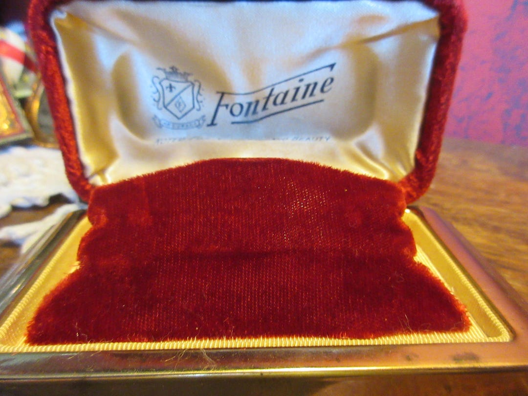 Red Velvet Covered Watch Box, Vintage 40's,plus Cardboard Box It Came ...