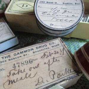 9 Cardboard Drug Containers, 1919 Antique, in Vintage Chocolate Box ...