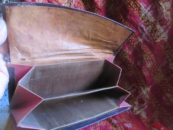 1920's leather wallet, billfold, receipt holder, 4 co… - Gem