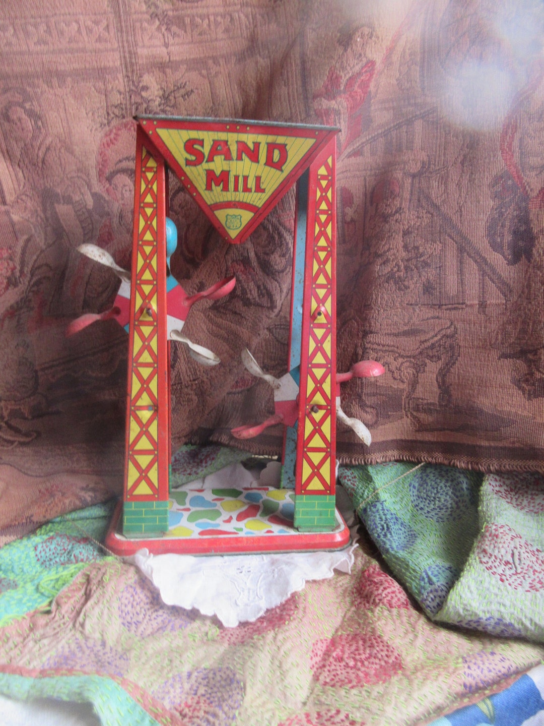 Vintage Sand Box Toy, Sand Mill, J Cheim Co, Metal Toy, Sand Sifter ...