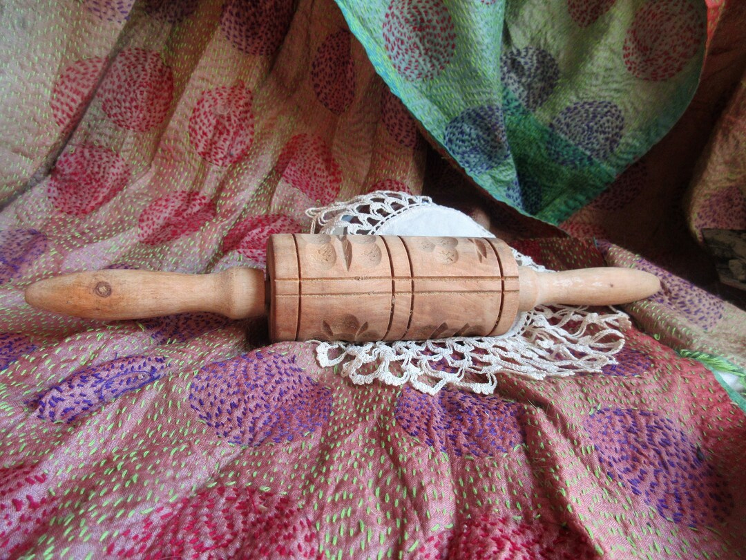 Hand Carved Butter Design Roller, Cookie Designs, 1910's Roller, Sun ...