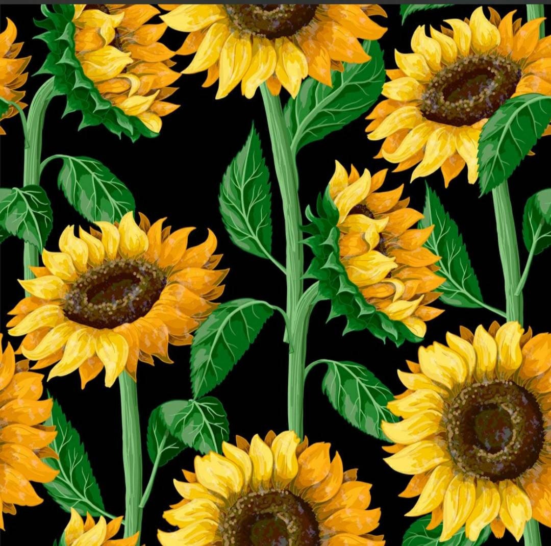 Sunflower Fabric 100% Cotton Fabric - Etsy UK
