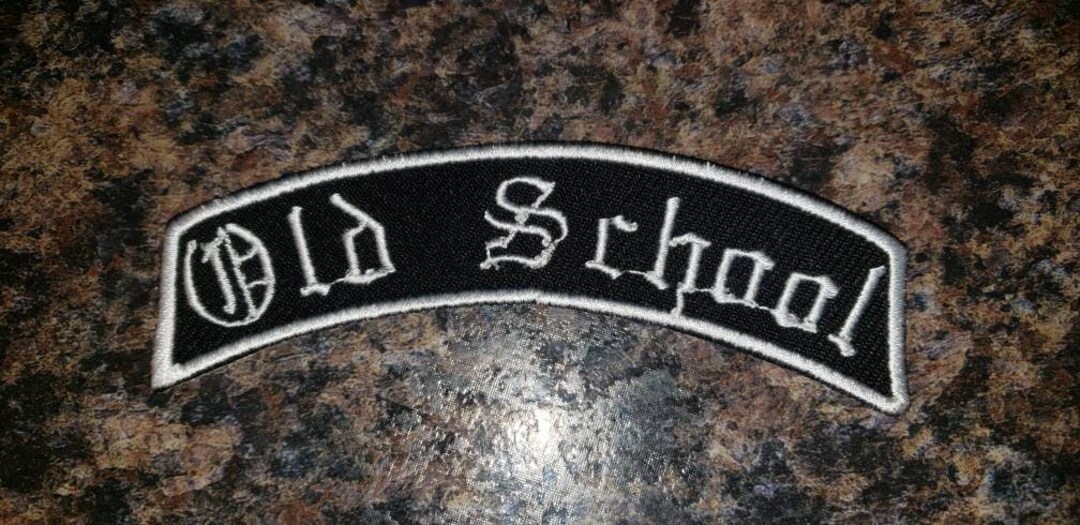 Old School Patch, Small Rocker, Motorcycle Patch, Biker Vest Patch ...