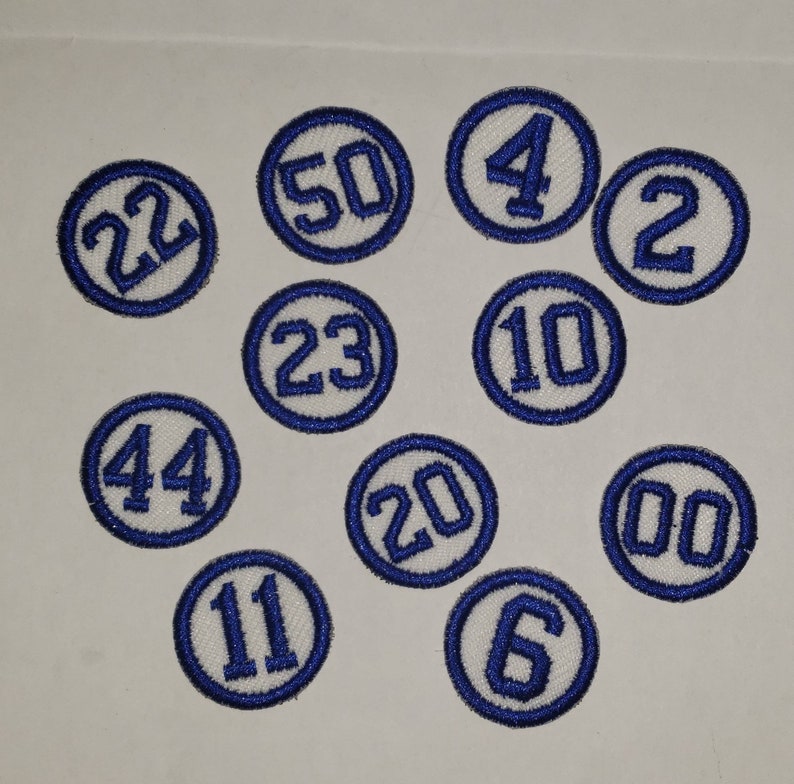 Round Number Patches Embroidery Patches 1 Inch Patch Choose - Etsy