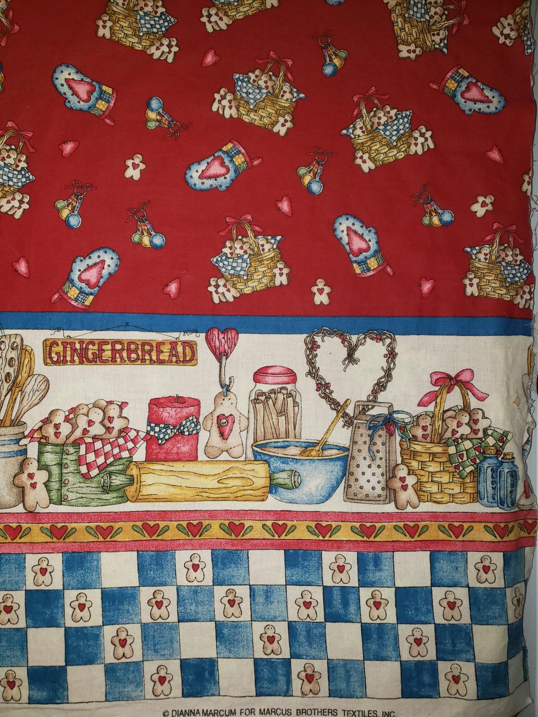 Dianna Marcum for Marcus Brothers Textiles Gingerbread Border Fabric - Etsy
