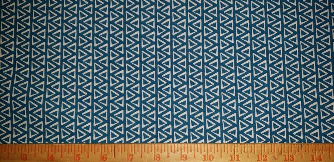 Quilters Showcase Teal Geometric Shapes Fabric, Cotton Quilting Fabric ...