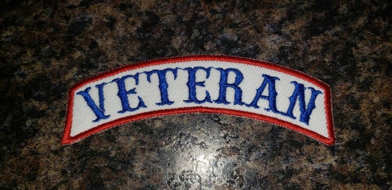 Veteran Patch Small Rocker Red White Blue Motorcycle | Etsy
