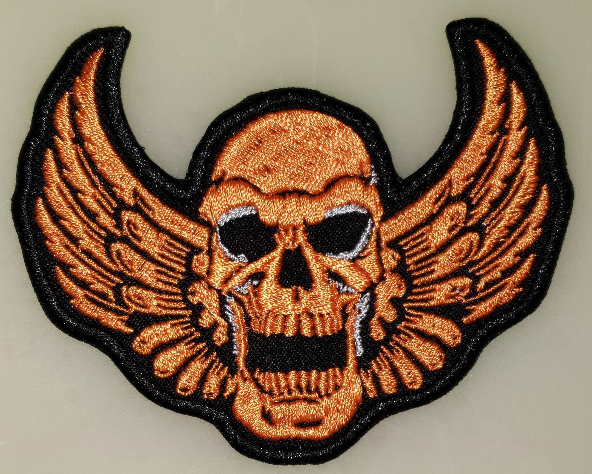 Skull With Wings, Motorcycle Patch, Embroidered Patch, Biker Vest Patch ...