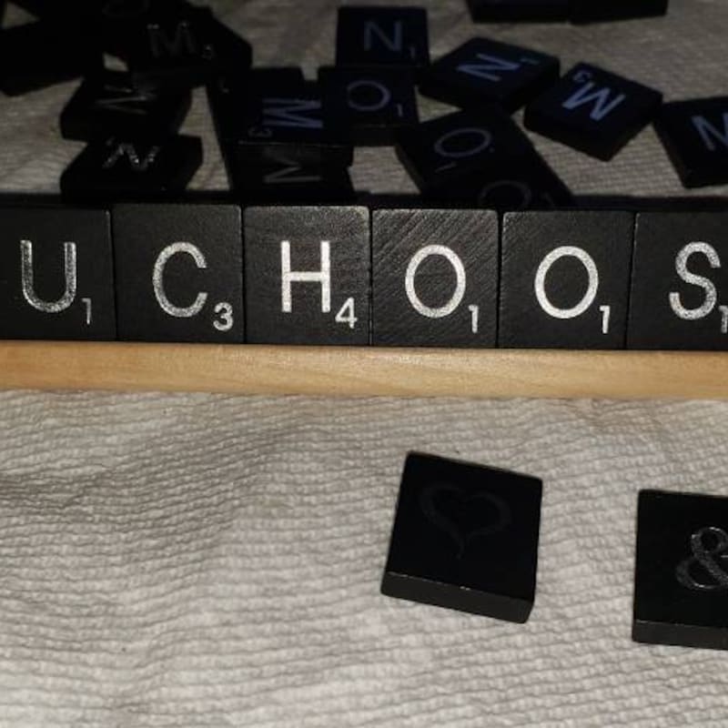 Black Scrabble Tiles - Etsy
