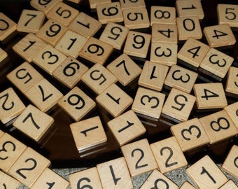 Individual Wooden Number Tiles You Choose Numbers Vintage | Etsy