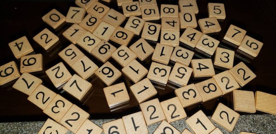 Individual Wooden Number Tiles You Choose Numbers Vintage | Etsy