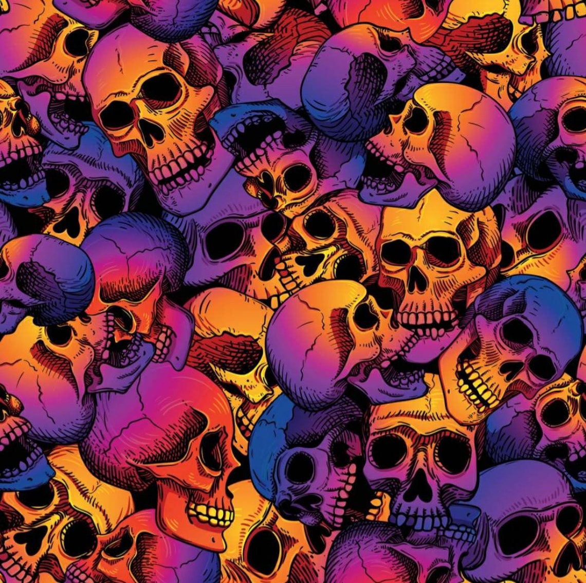 Sugar Skull Fabric 100% Cotton Fabric Skull Light Allover | Etsy