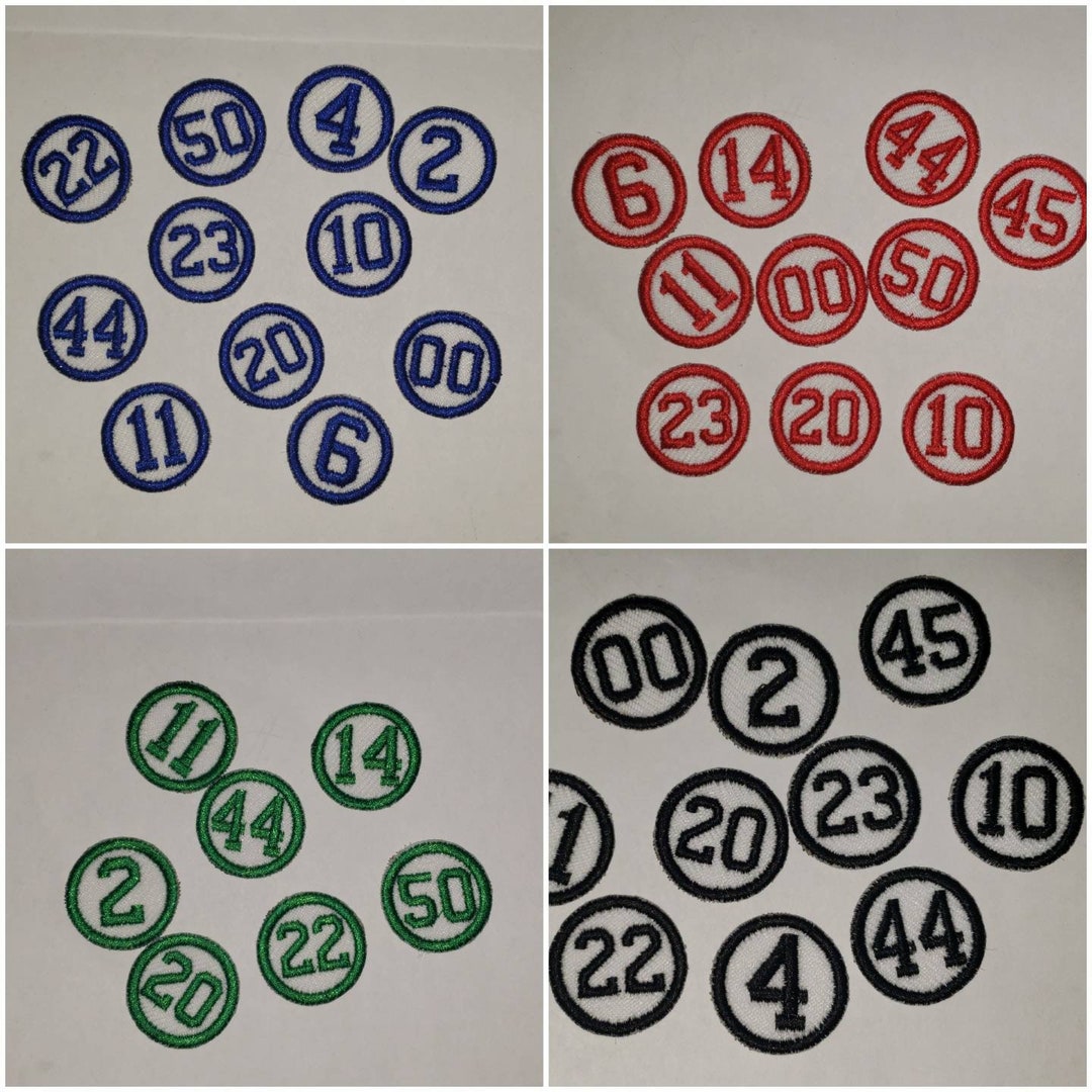 Round Number Patches, Embroidery Patches, 2 Inch Patch, Choose Your ...