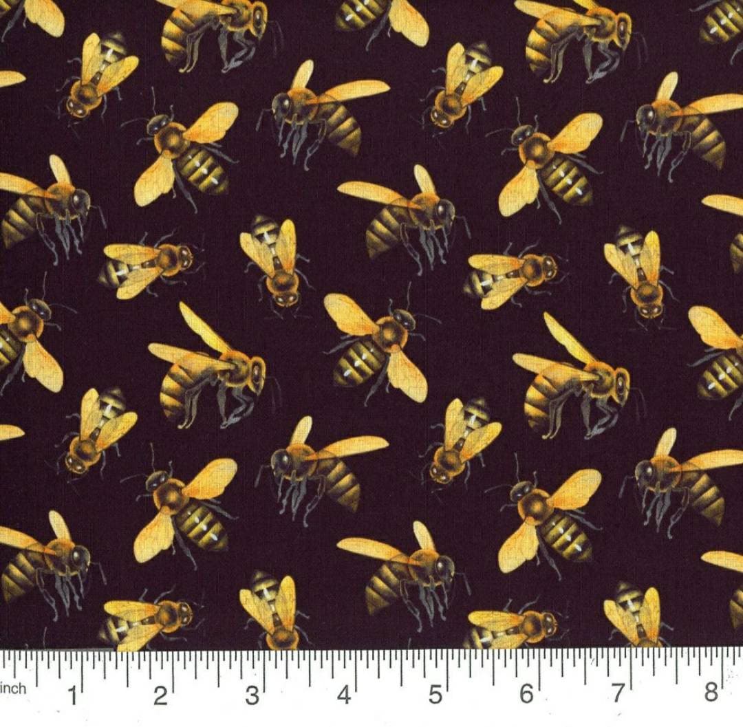 Honey Bees Fabric, Bumble Bees Fabric, Cotton Quilting Fabric, - Etsy