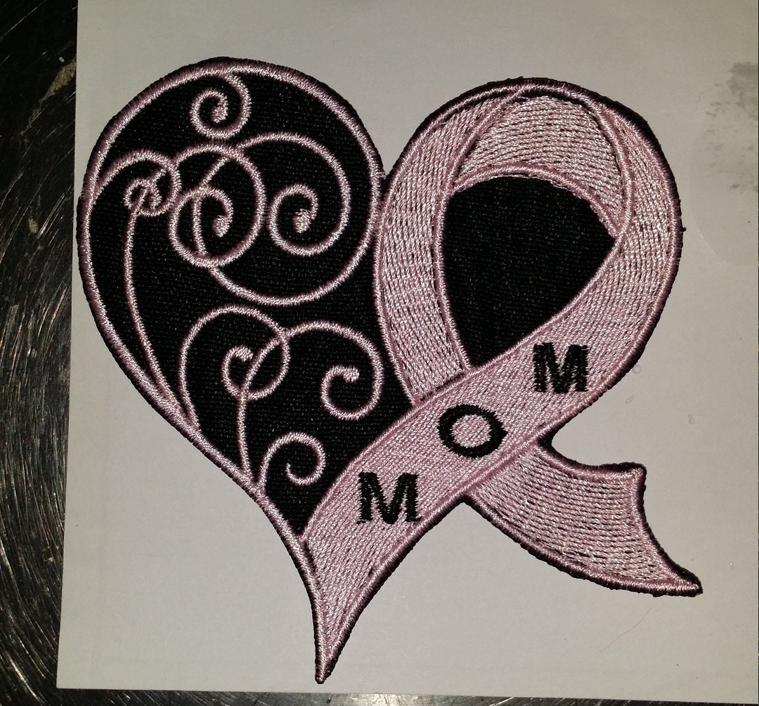 PINK BREAST CANCER Heart, Awareness Ribbon, in Memory of Mom ...