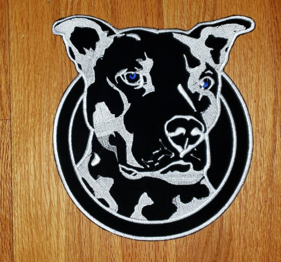 PITBULL Back Patch, MOTORCYCLE Patch, Fun Patches, EMBROIDERED Patches ...