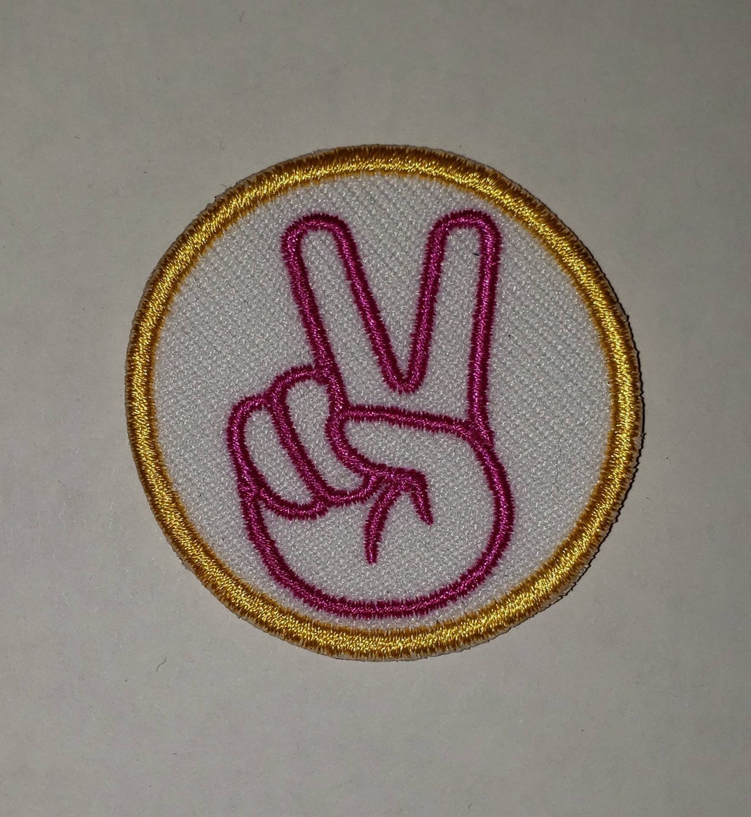 Round Peace Sign Patch, Embroidery Patches, 2 Inch Patch, - Etsy