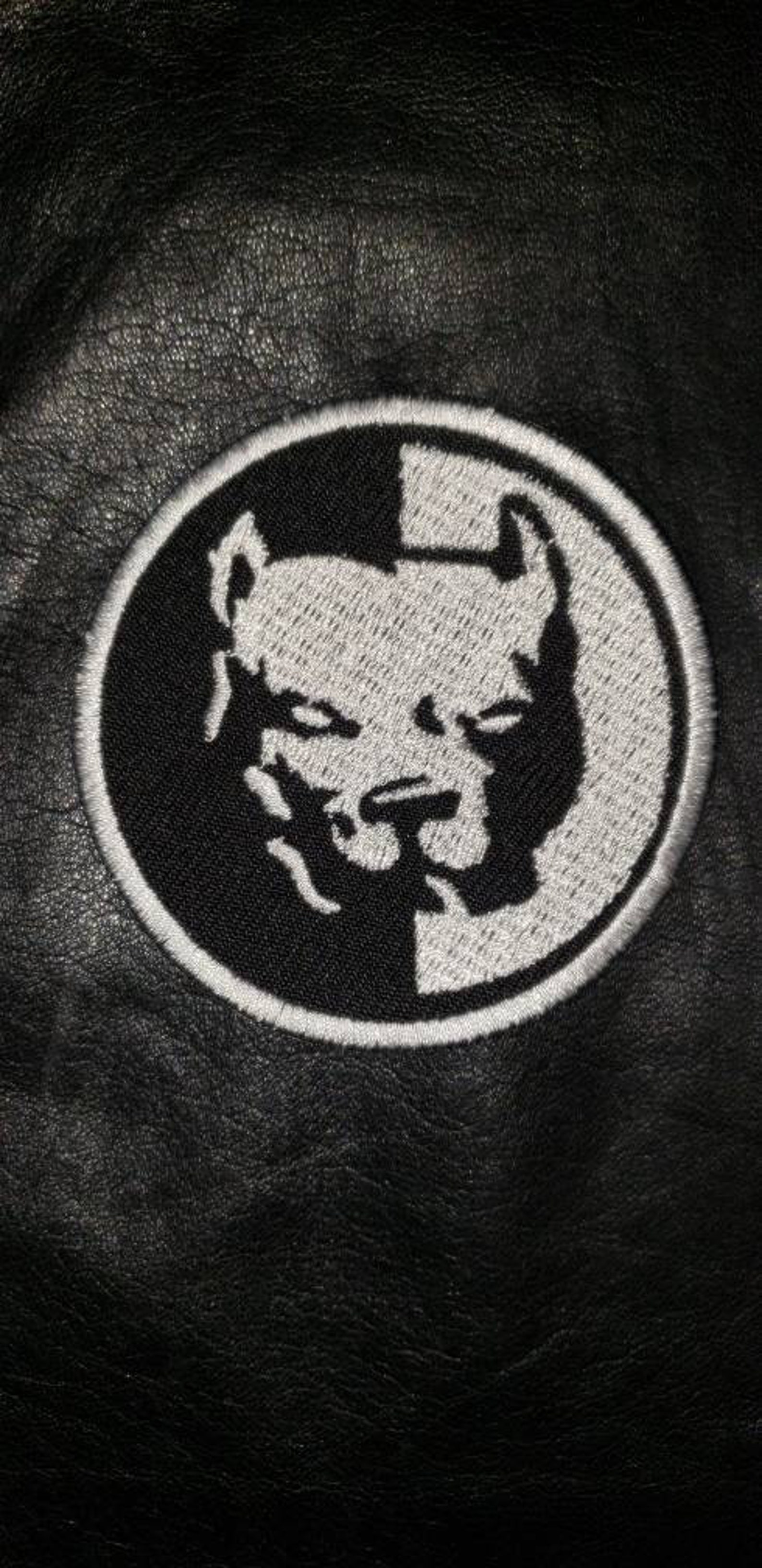 PITBULL PATCH, MOTORCYCLE Patch, Embroidered Vest Patch, Black and ...