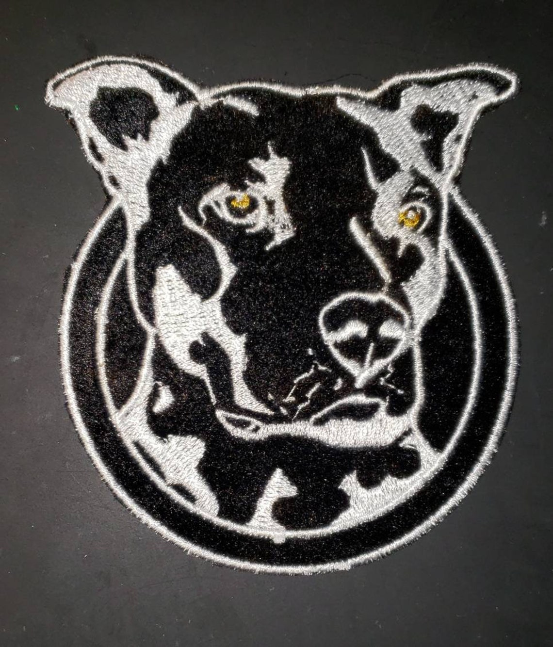 PITBULL Patch MOTORCYCLE Patch black with yellow gold - Etsy Italia